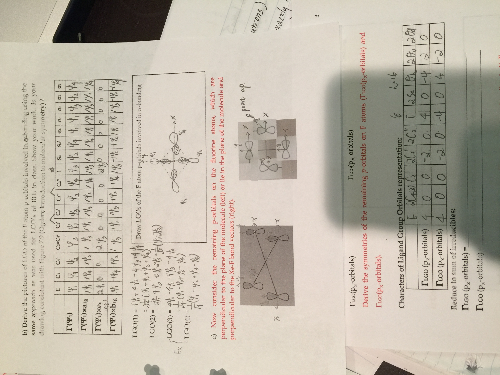 Solved help me to solve the tabel of a D4h XeF4 Leigen group | Chegg.com