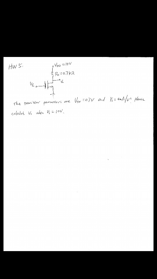 Solved The transistor parameters are V_TN = 0.7 V and K_n | Chegg.com