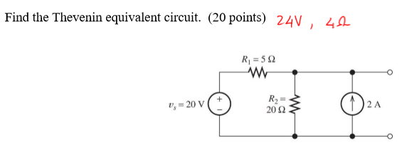 Solved Find the Thevenin equivalent circuit. (20 points) | Chegg.com