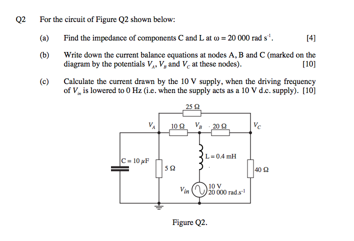 Solved Q2 For the circuit of Figure Q2 shown below: (a) Find | Chegg.com
