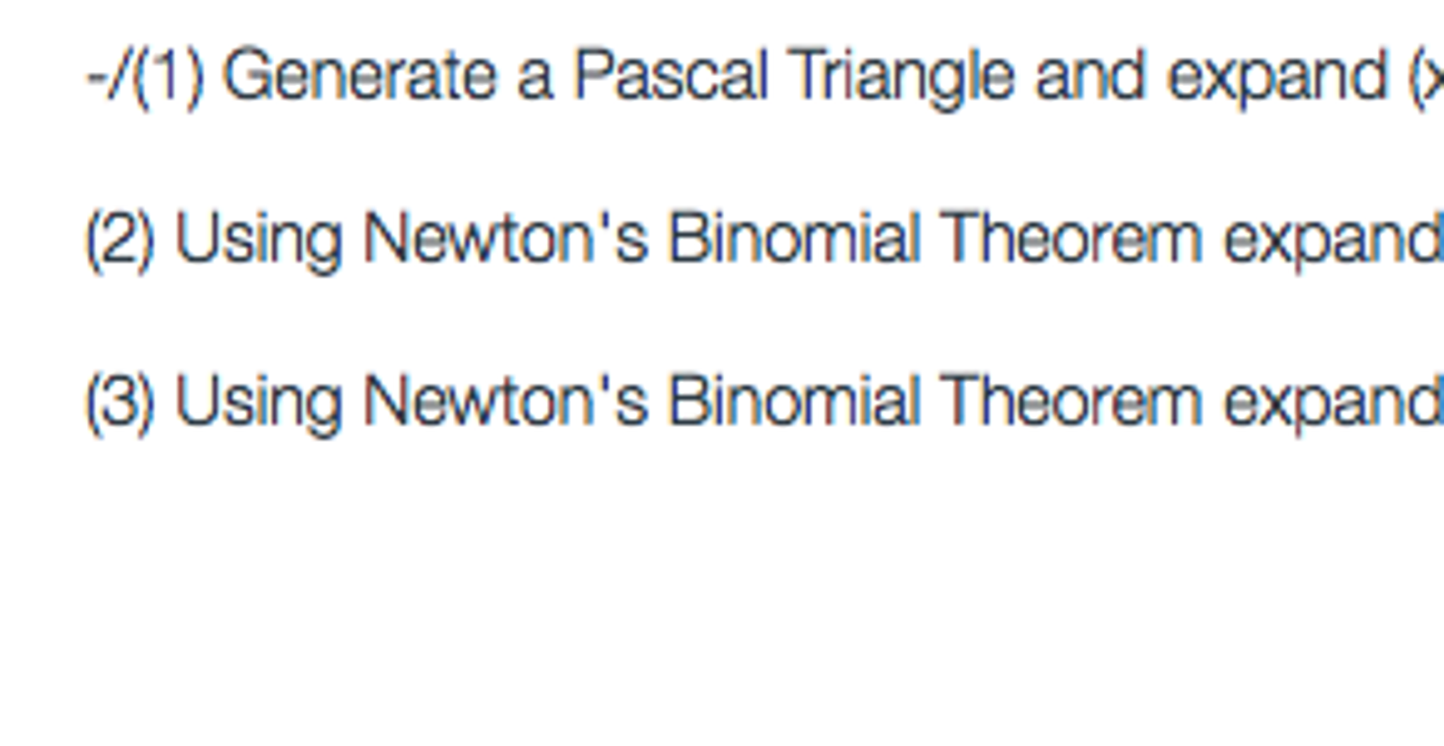Generate A Pascal Triangle And Expand X Using