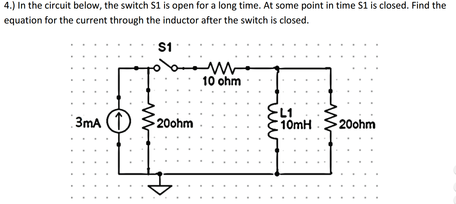 Solved In the circuit below, the switch SI is open for a | Chegg.com