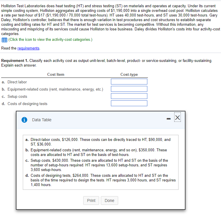 Solved Holliston Test Laboratories does heat testing (HT) | Chegg.com