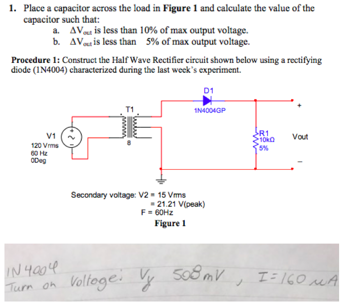 Solved Place a capacitor across the load in Figure 1 and | Chegg.com