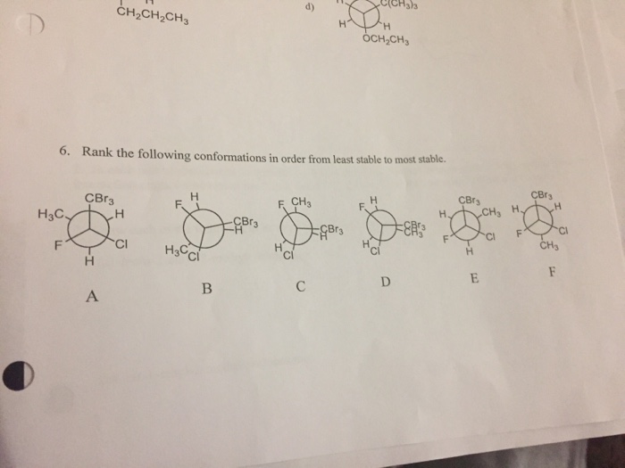 Solved Rank the following conformations in order from | Chegg.com Solved Rank the following conformations in order from | Chegg.com