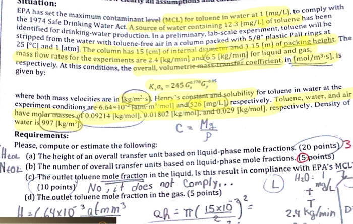 EPA has set the maximum contaminant level (MCL) for | Chegg.com