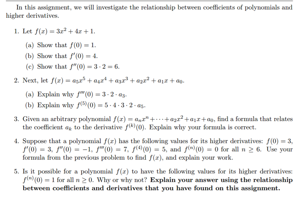 Solved In this assignment, we will investigate the | Chegg.com