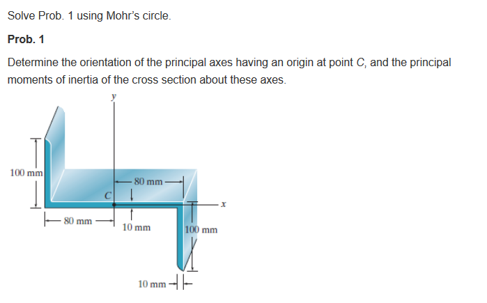 Solved Solve Prob. 1 using Mohr's circle Prob. 1 Determine | Chegg.com