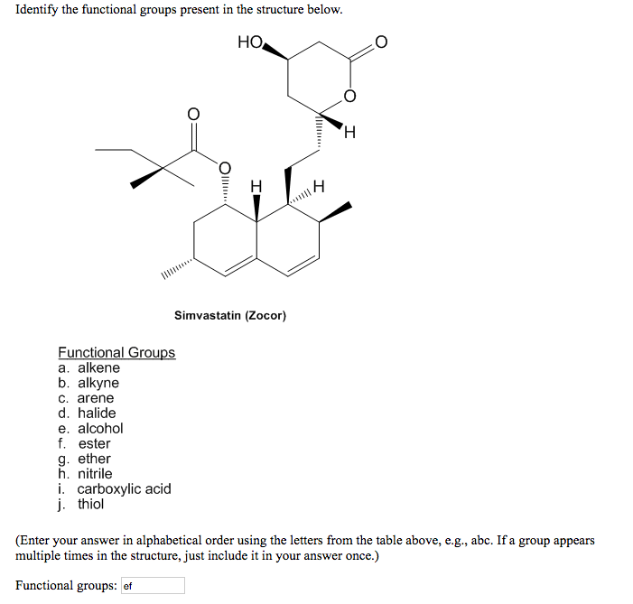 Solved Identify the functional groups present in the | Chegg.com