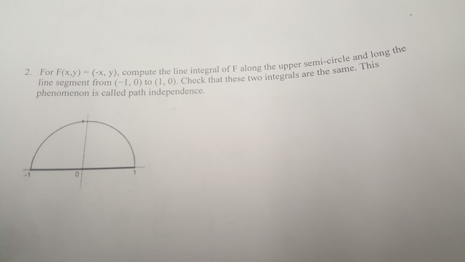 Solved 2 For F(x,y) - (x, y), compute the line integral of F | Chegg.com