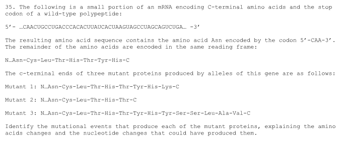 Solved The following is a small portion of an mRNA encoding | Chegg.com