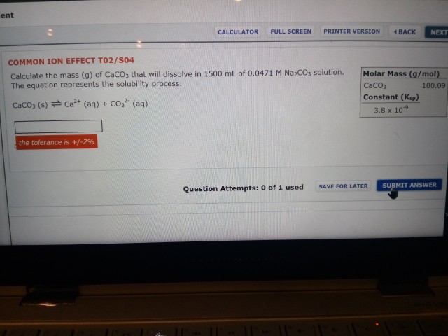 Solved ent CALCULATOR FULL SCREEN PRINTER VERSION ?BACK NEXT | Chegg.com