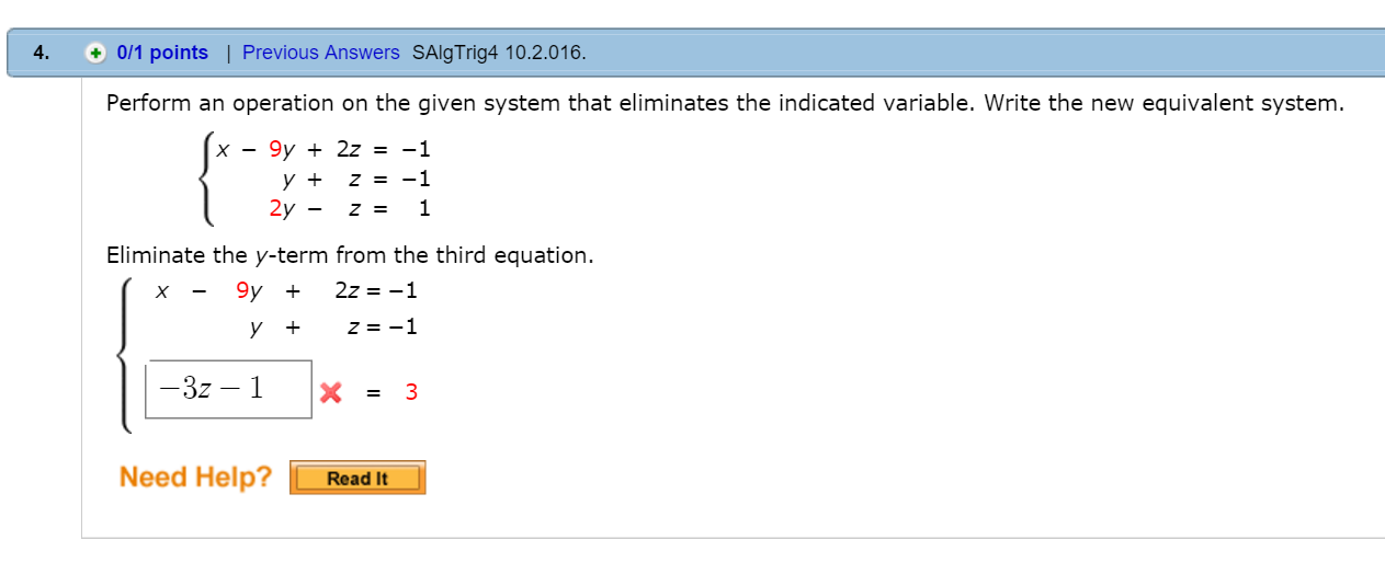 Perform an operation on the given system that | Chegg.com