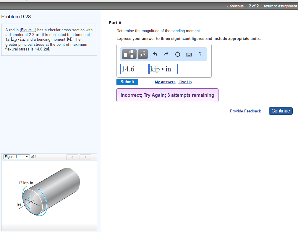 Solved Determine the magnitude of the bending moment. A rod | Chegg.com