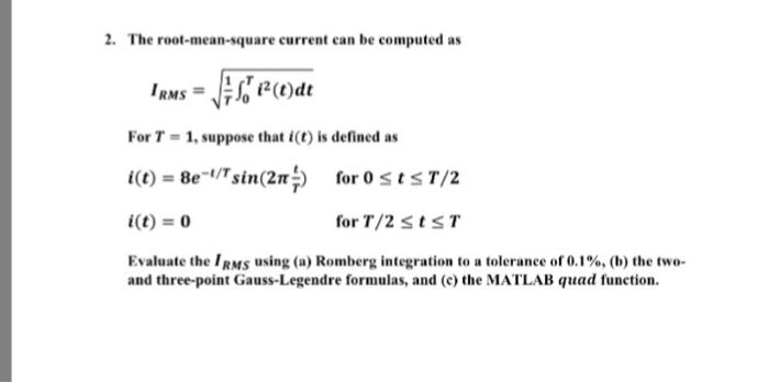 The root-mean-square current can be computed as I_RMS | Chegg.com