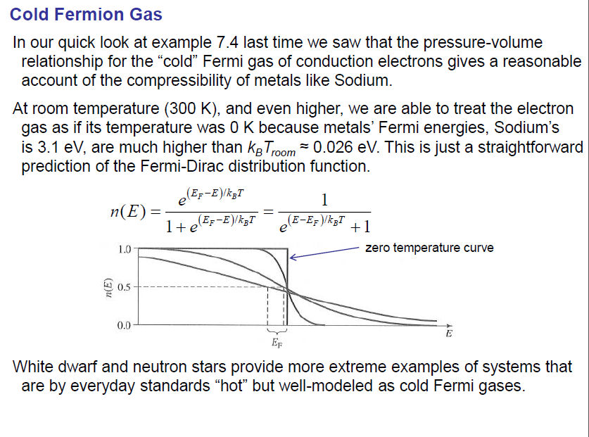 Cold Fermion Gas In our quick look at example 7.4 | Chegg.com
