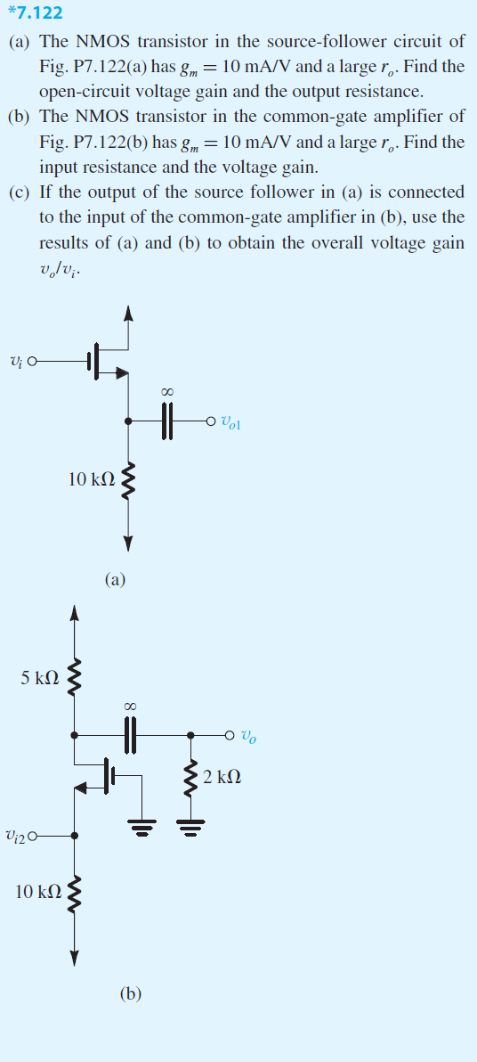 Solved The NMOS transistor in the source-follower circuit of | Chegg.com