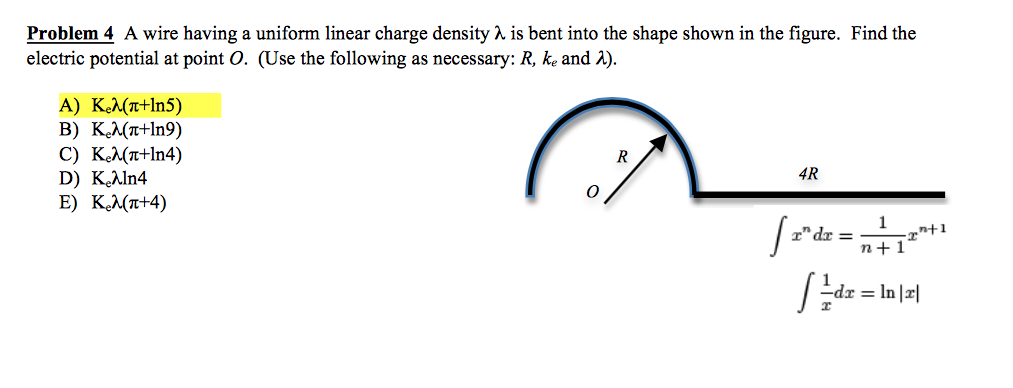 Solved A wire having a uniform linear charge density X is | Chegg.com