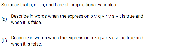 Solved Assume the propositions p, q, r, and s have the | Chegg.com