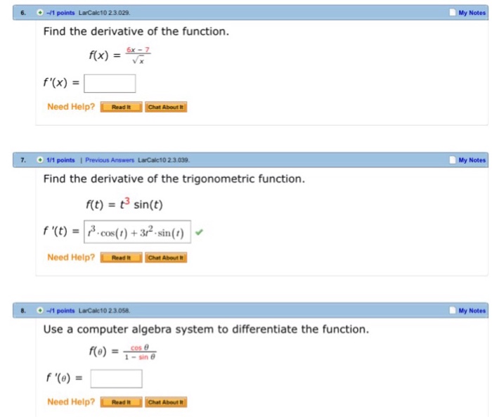 Solved Find the derivative of the function. Find the | Chegg.com