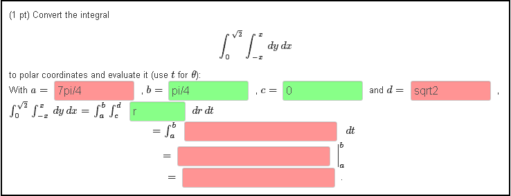 Solved Convert the integral. To polar coordinates and | Chegg.com