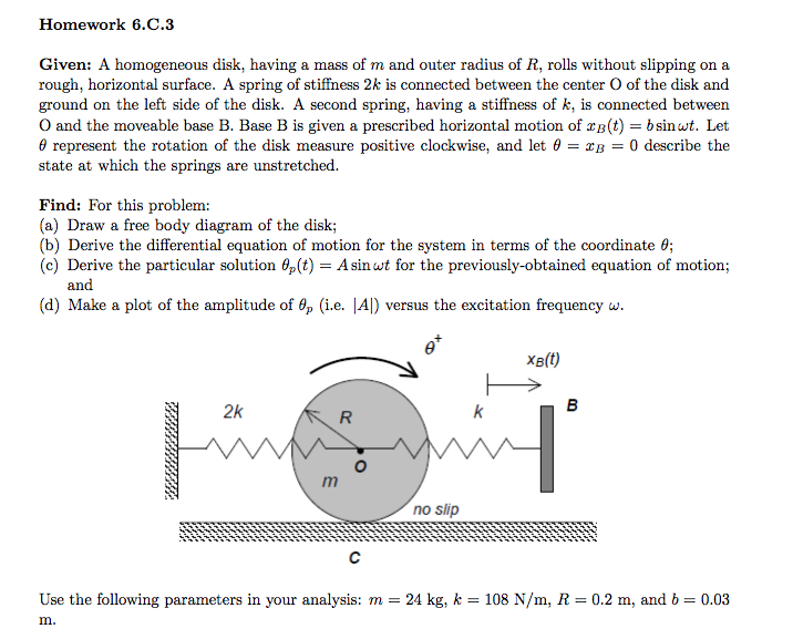 Given: Block C, having a mass of m, is attached to a | Chegg.com