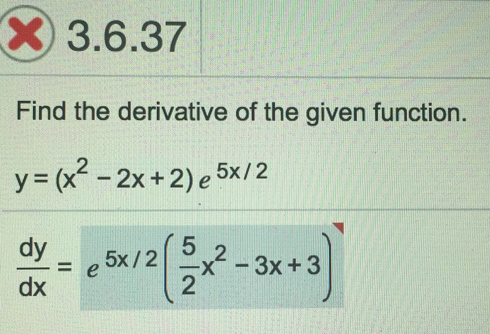 Solved Find the derivative of the given function. y=(x^2 - | Chegg.com