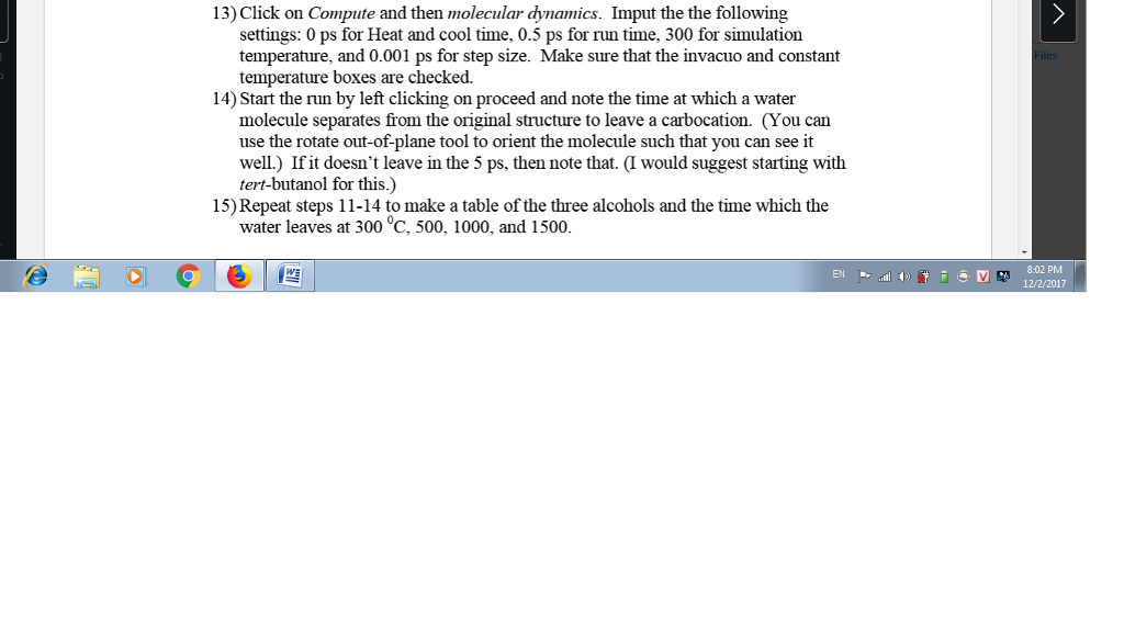 Solved Note: Using HyperChem software to do all 15 steps. | Chegg.com