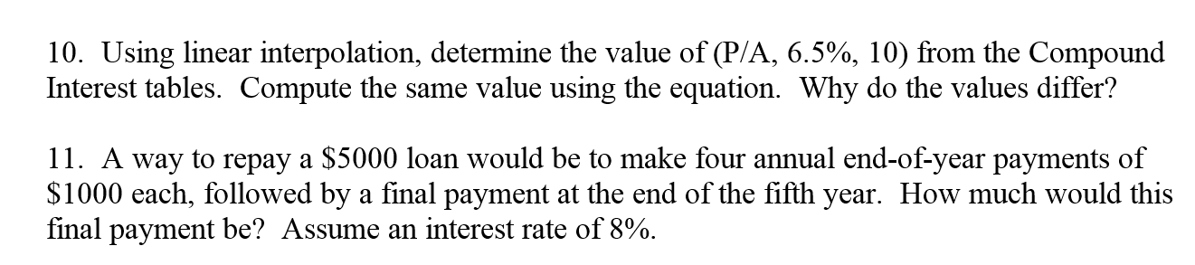 Solved 10 Using Linear Interpolation Determine The Value