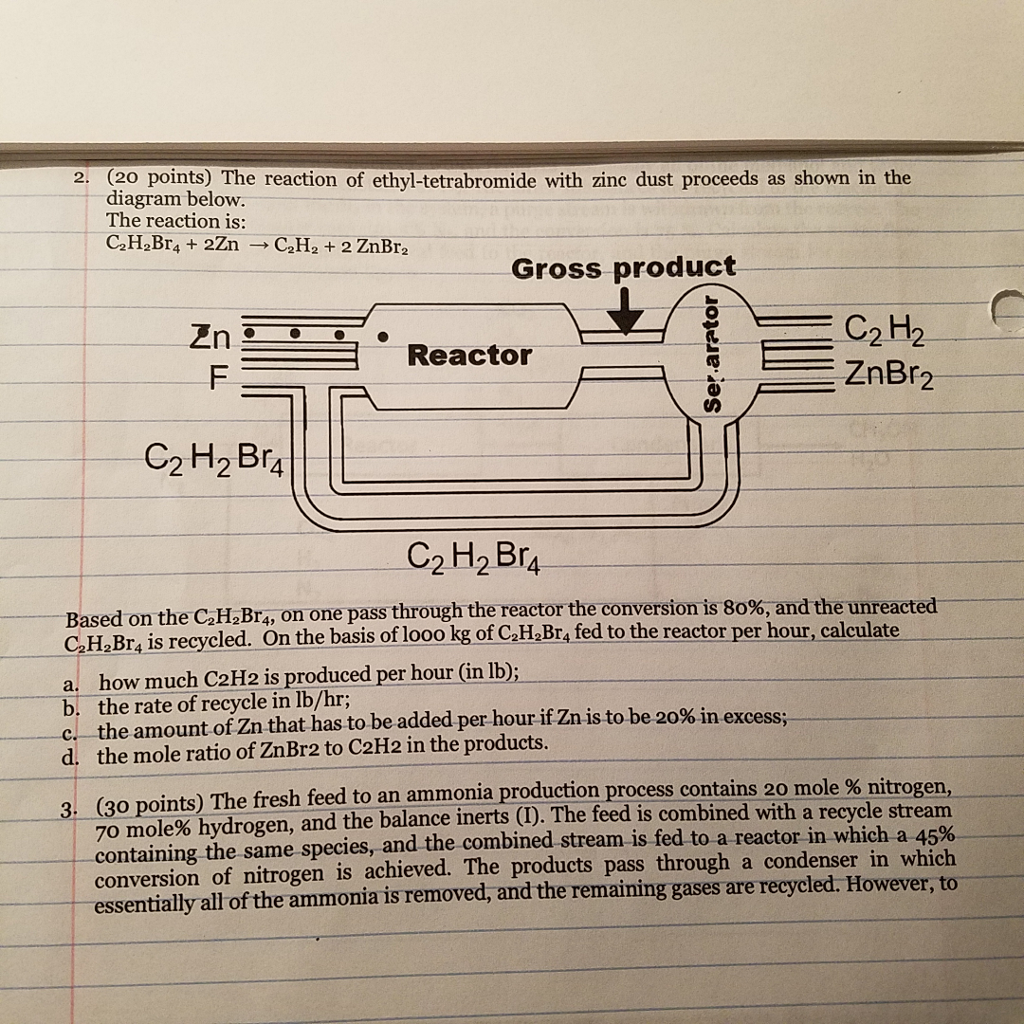 Solved 2. (20 points) The reaction of ethyl-tetrabromide | Chegg.com