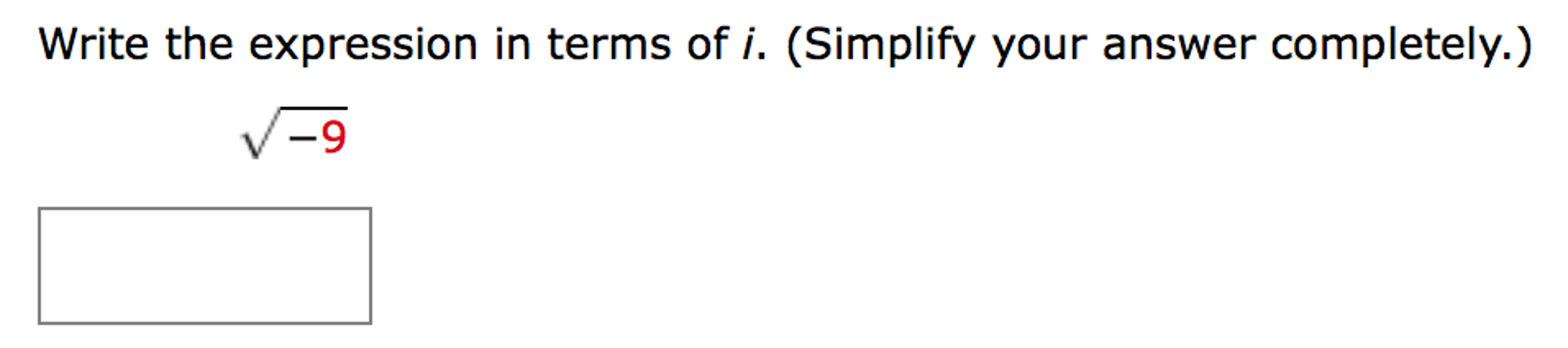 Solved Write the expression in terms of i. (Simplify your | Chegg.com