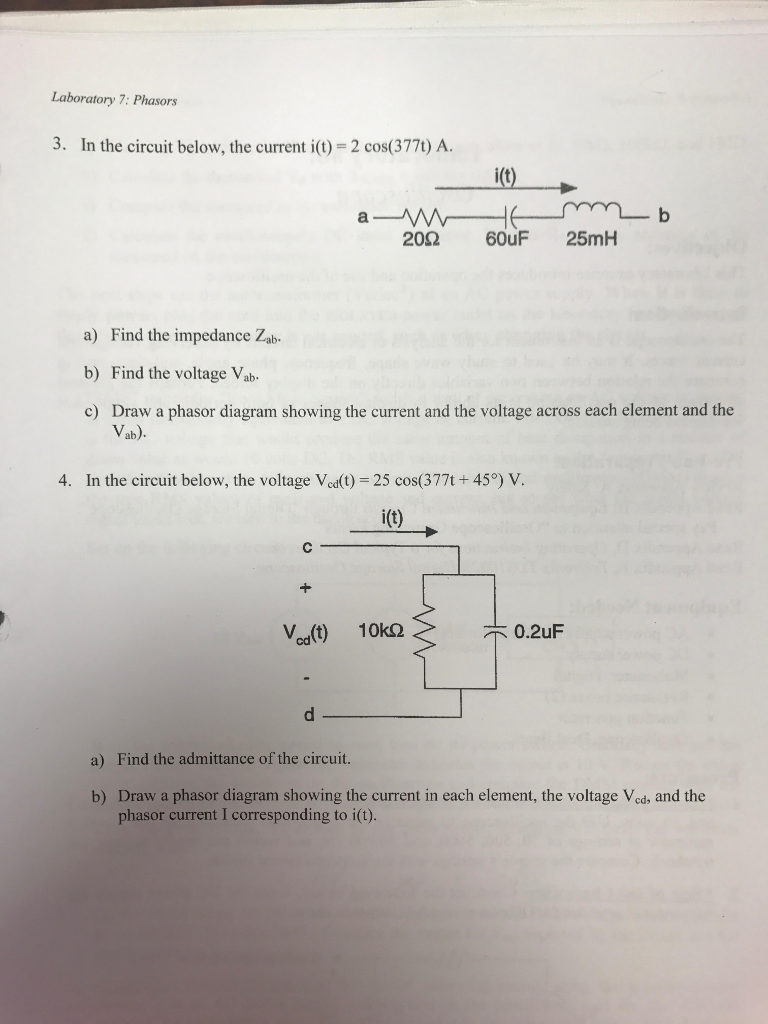 Solved In the circuit below, the current i(t) = 2 cos(377t) | Chegg.com