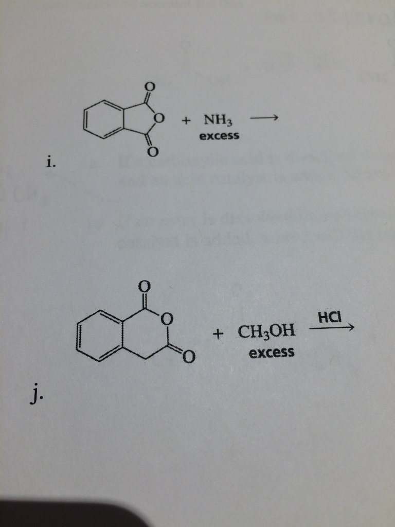 Solved o + NH3 excess de- die- HCl + CH3OH excess j. | Chegg.com