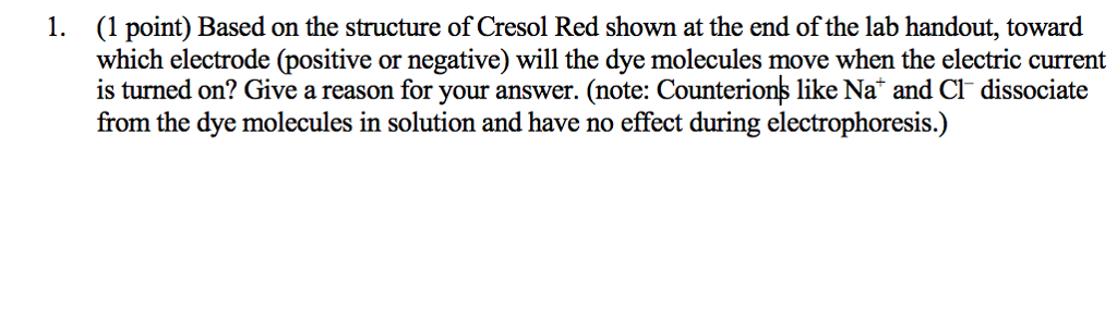 Solved 1. (1 point) Based on the structure of Cresol Red | Chegg.com