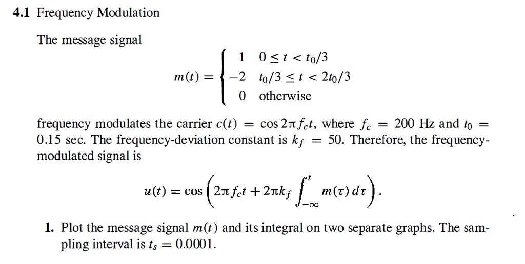 Solved The message signal 1 0s t