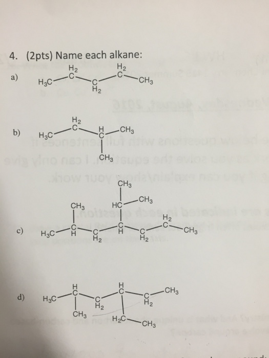 Solved Name each alkane: | Chegg.com