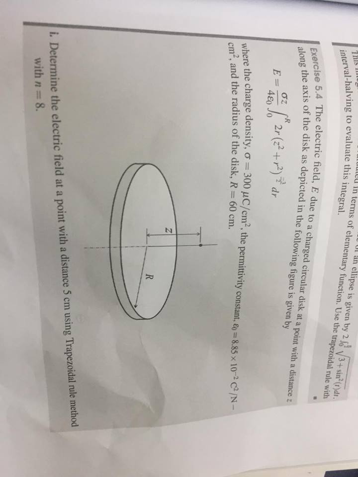 Solved The electric field, E due to a charged circular disk | Chegg.com
