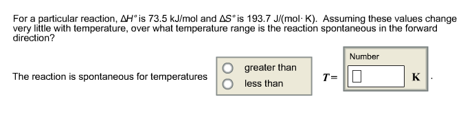 Solved For a particular reaction, Delta H degree is 73.5 | Chegg.com