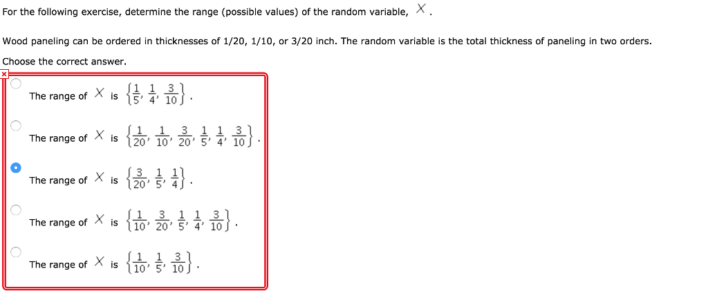 Solved For the following exercise, determine the range | Chegg.com