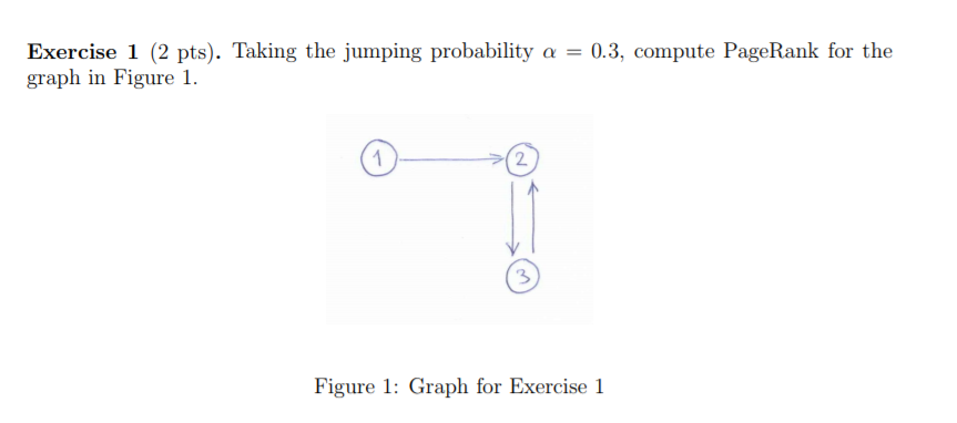 Solved Exercise 1 (2 pts). Taking the jumping probability α | Chegg.com Solved Exercise 1 (2 pts). Taking the jumping probability α | Chegg.com