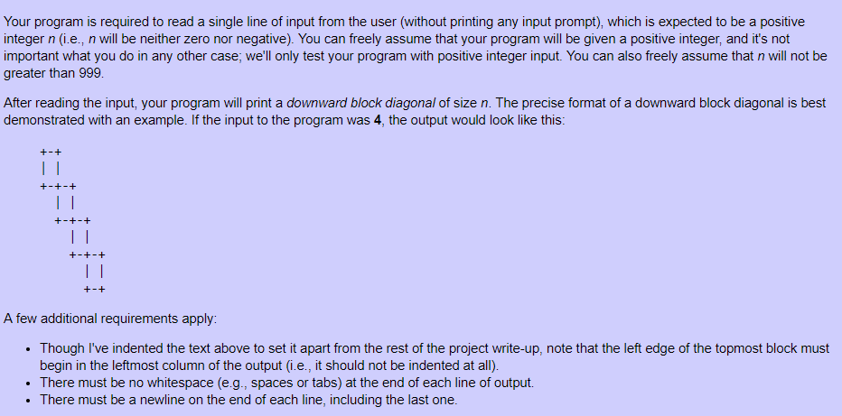 Solved Your program is required to read a single line of | Chegg.com
