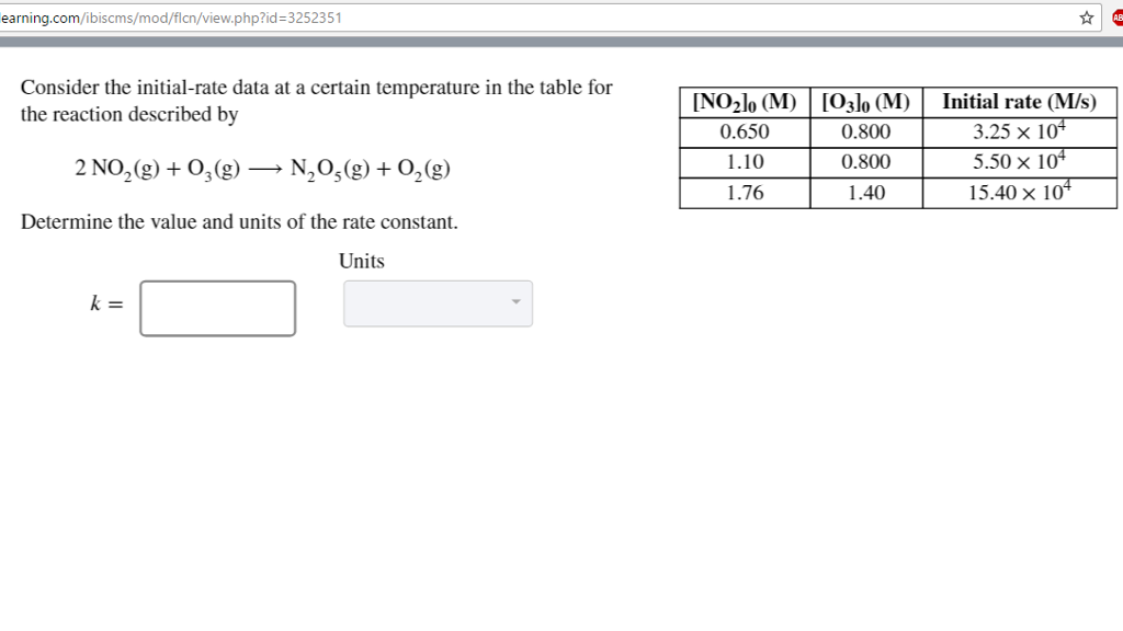Solved Consider The Initial Rate Data At A Certain