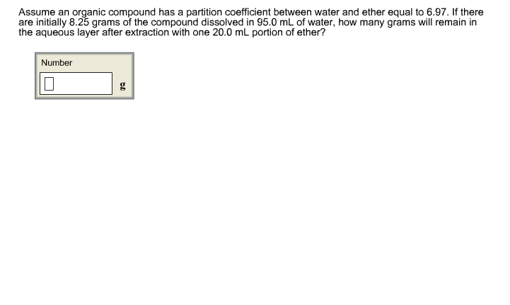 Solved Assume an organic compound has a partition | Chegg.com