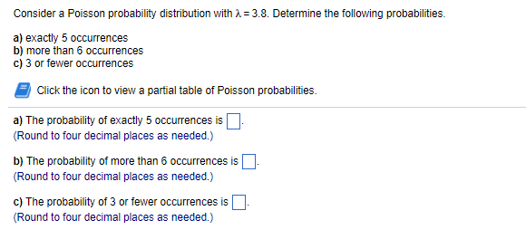 Solved Consider a Poisson probability distribution with | Chegg.com
