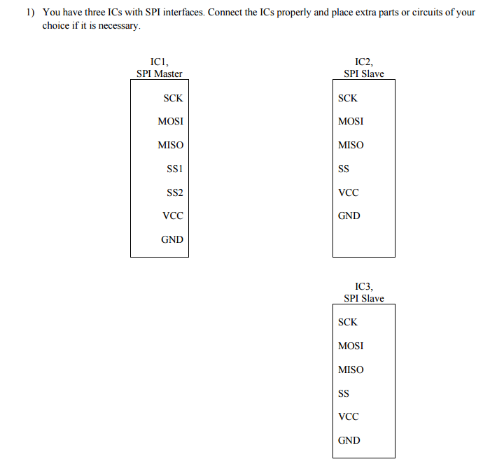 You Have Three Ics With Spi Interfaces Connect The