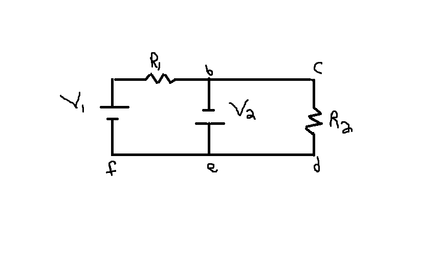 Solved In the circuit shown in the figure, V1 = 2.1 V, V2 = | Chegg.com