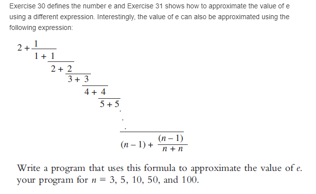 Solved Exercise 30 defines the number e and Exercise 31 | Chegg.com