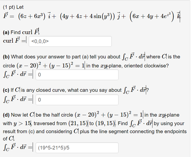 Solved Let vector F = (6z + 6x^3) vector i + (4y + 4z + | Chegg.com