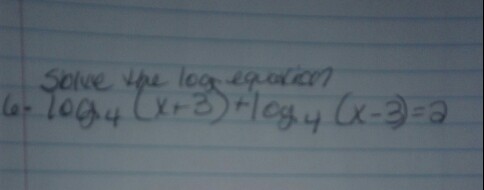 Solved Solve the log equation log_4 (x + 3) + log_4 (x - 3) | Chegg.com