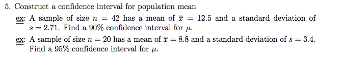 Solved 5. Construct a confidence interval for population | Chegg.com